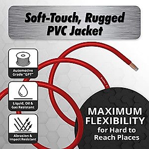 InstallGear 8 Gauge Wire (25ft) Copper Clad Aluminum CAA - Primary Automotive Wire, Car Amplifier Power & Ground Cable, Battery Cable, Car Audio Speaker Stereo, RV Trailer Wiring Welding Cable 8ga