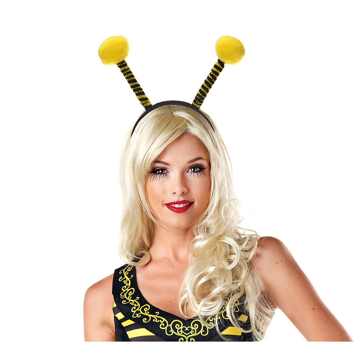 Liatunou 2 Pack Bee Tentacle Headbands,Cute Bee Headpiece Antenna Headband for Women Girls Halloween Christmas Costume Accessories