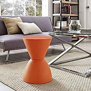 Modway Haste Contemporary Modern Hourglass Accent Stool in Orange