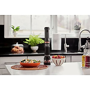 BLACK+DECKER Kitchen Wand Attachment Salt and Pepper Grinder, Adjustable Coarseness (BCKM101SP)