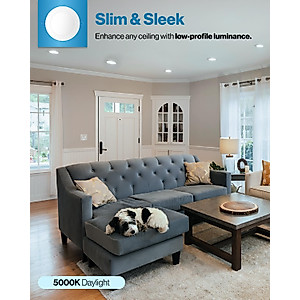 Sunco 2 Pack 4 Inch Ultra Thin LED Recessed Ceiling Lights Slim, 5000K Daylight, Dimmable, 10W, Wafer Thin, Canless with Junction Box - ETL