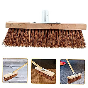 Bristle Brush Head Household Cleaning Brushes Soft Bristle Cleaning Brush Push Broom Head Wooden Floor Cleaner Brush Head Floor Cleaning Brush Head Replacement Brush Head Iron BCOATH