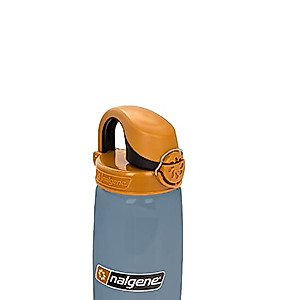 Nalgene Sustain Tritan BPA-Free On The Fly Water Bottle Made with Material Derived from 50% Plastic Waste, 24 OZ, Rhino with Brown/Black
