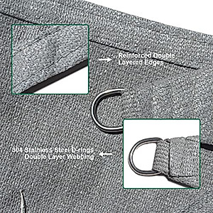 SMNET Shade Sail Sun Shade Awning with Led Light, UV Block 6.5'x10' for Party,Garden, Backyard, Playground Outdoor Facility