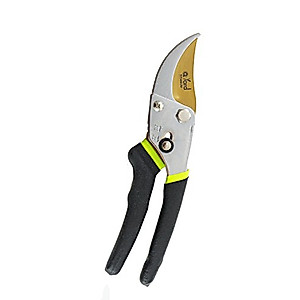 Q-yard QY-731L Traditional Bypass Pruning 8.5" Titanium Blade- Handheld Gardening Tools Shears