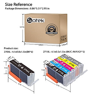 Sotek Compatible Ink Cartridge Replacement for PGI-270XL 270 CLI-271XL 271, Work with Pixma MG7720 TS8020 TS9020 (3 Sets + 3PGBK, with Gray -21 Pack)