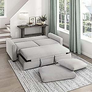 Lexicon Indale Convertible Studio Sofa Sleeper, Wooden Leg, Gray, Grey