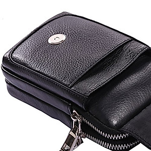 Leather Waist Pack Phone Belt Bag for Men Loop Holster Wallet Cellphone Case Pouch Pack Clip Money Purse for Phone Note Edge Plus