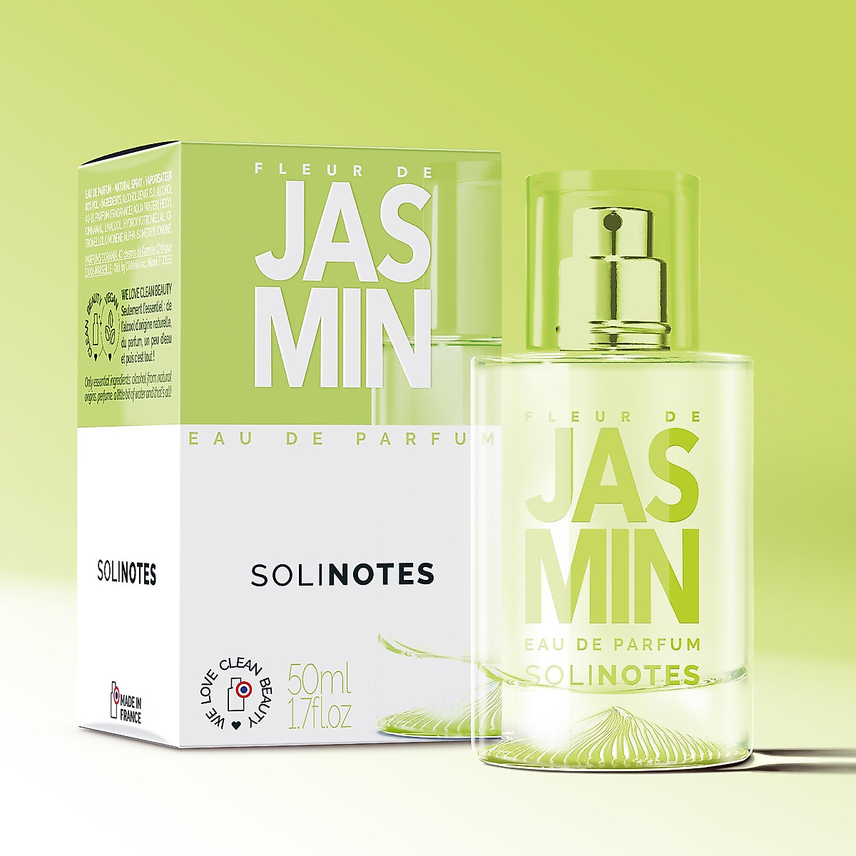 SOLINOTES Jasmine Flower Perfume for Women - Eau De Parfum | Delicate Floral and Soothing Scent - Made in France - Vegan - 1.7 fl.oz