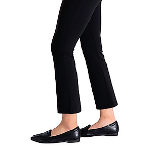 Yogipace,Belt Loops,Women's Flare Cropped Dress Yoga Pants Capris Stretchy Work Ankle Pant,29",Black,Size XL