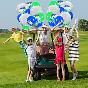 Whaline 60 Pcs Golf Sport Theme Decoration Set 18 Inch Golf Foil Balloons 12 Inch Navy Blue Green Latex Balloons Glitter Confetti Balloons for Wedding Birthday Baby Shower Party House Decorations