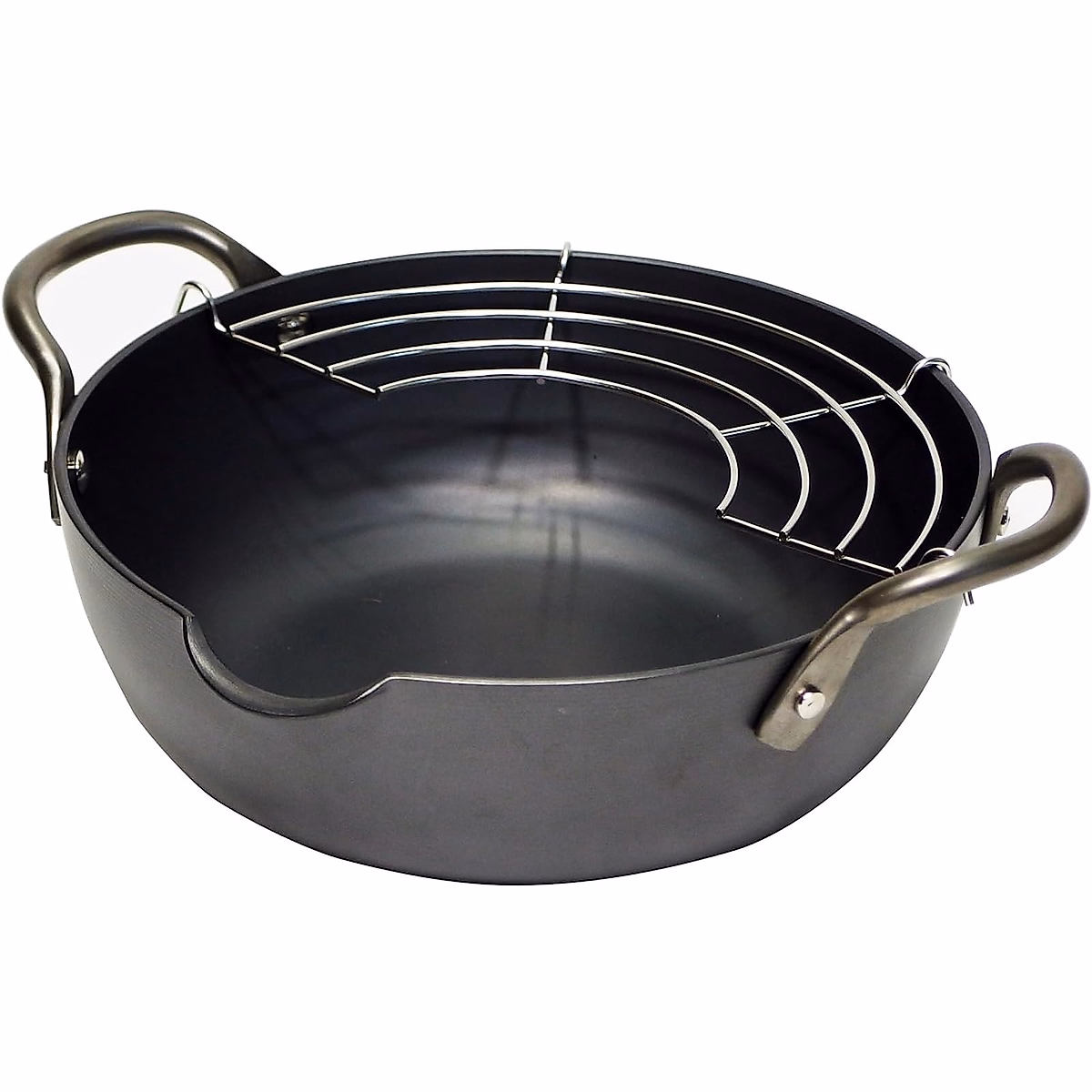 Riverlight Kyoku Japan J1320 Iron Deep Frying Pot, Small, 0.3 gal (1.5 L), Iron Nitride, IH Compatible, Rust Resistant, Made in Japan