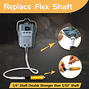 TUNTROL 1000W 30000RPM Flex Shaft Rotary Tool, Thicken 1/4" Flexible Shaft with Stepless Speed Foot Pedal, Hanging Grinder Carver Electric Multi-function Metalworking Tools Repair Kit