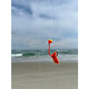 Pompano Rigs Pro-Tec Coated Circle Hooks Surf Fishing Rigs Hand-Tied (5-Pack, Sand Flea)