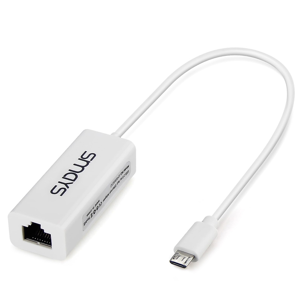 Micro USB to RJ45 Ethernet Adapter Dongle, Wired LAN Connection