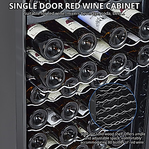 MilleLoom Dual Zone Wine Cellar - 80 Bottles Capacity, Freestanding Wine Cooler, Adjustable Shelves, Single Glass Door, Digital LED Touch Control, For Red, White, Champagne, Sparkling Wine