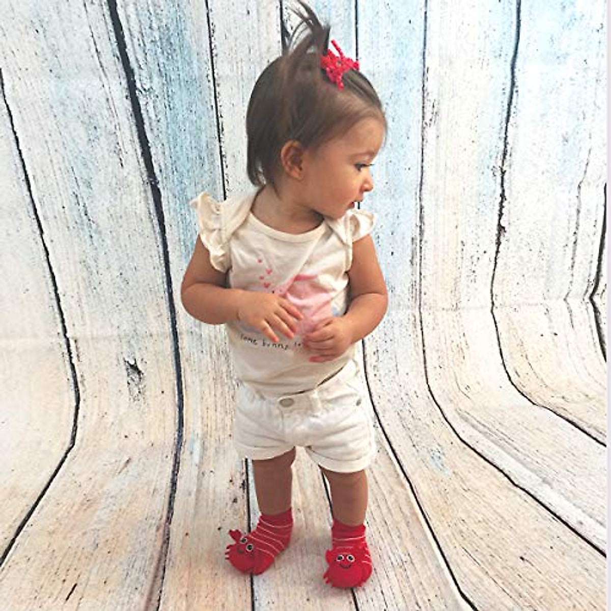 Piero Liventi Red Crabby Boogie Toes Rattle Sock, 1-Pair (0-1Y) Rattles Foot Finder, Rattle Sock Baby Toddler Toy, Present Gift for Newborn Infant Babies Boy Girl Bebe