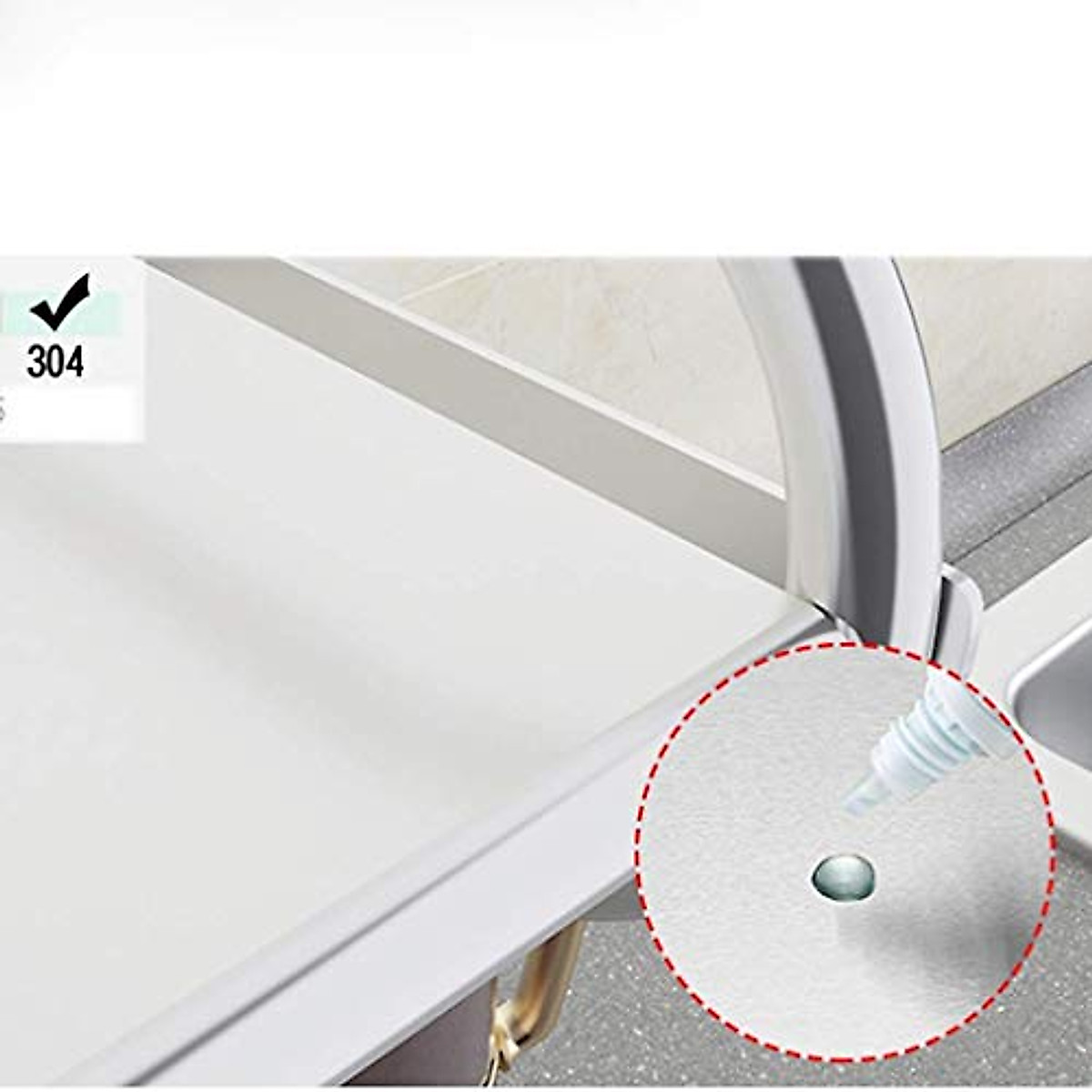 JF-XUAN Kitchen Shelf Kitchen shelf Lixin Microwave Oven Rack WallMounted 304 Stainless steel Thick steel plate with Removable hook knife holder Tableware rack (color : Silver, Size : 53 * 35.5 * 19