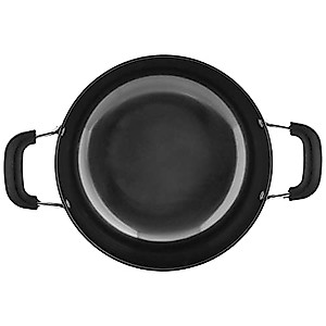 Eris EHDF314 Hard Anodized 8.5" Deep Fry Pan/Kadhai, Black
