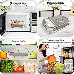 Dagugu Lunch Box Kids,Bento Box Adult Lunch Box,Lunch Box Containers for Adults/Kids/Toddler,5 Compartments Bento Lunch Box with Leakproof Sauce Vontainers,Microwave/Dishwasher/BPA Free(white)