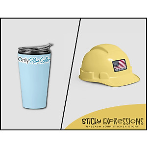 Sticky Expressions | Only Blue Collar, Dirty Hands Clean Money Sticker & American Flag Hard Hat Stickers for Men (3 Pcs) – Durable, Waterproof Hard Hat Stickers for Men.