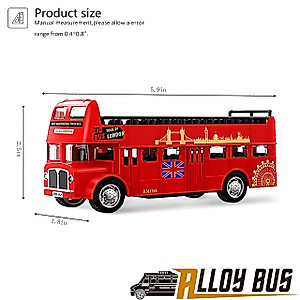 HONGTUO Bus Toys for Toddlers 1:48 with Lights Singing die-Casting Toy car Preschool Children boy Girl Toy car 3-5, 7 Years Old…