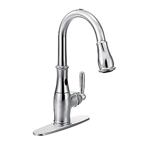 Moen 7185EC Brantford Motionsense Two-Sensor Touchless One-Handle High Arc Pulldown Kitchen Faucet Featuring Reflex, Chrome