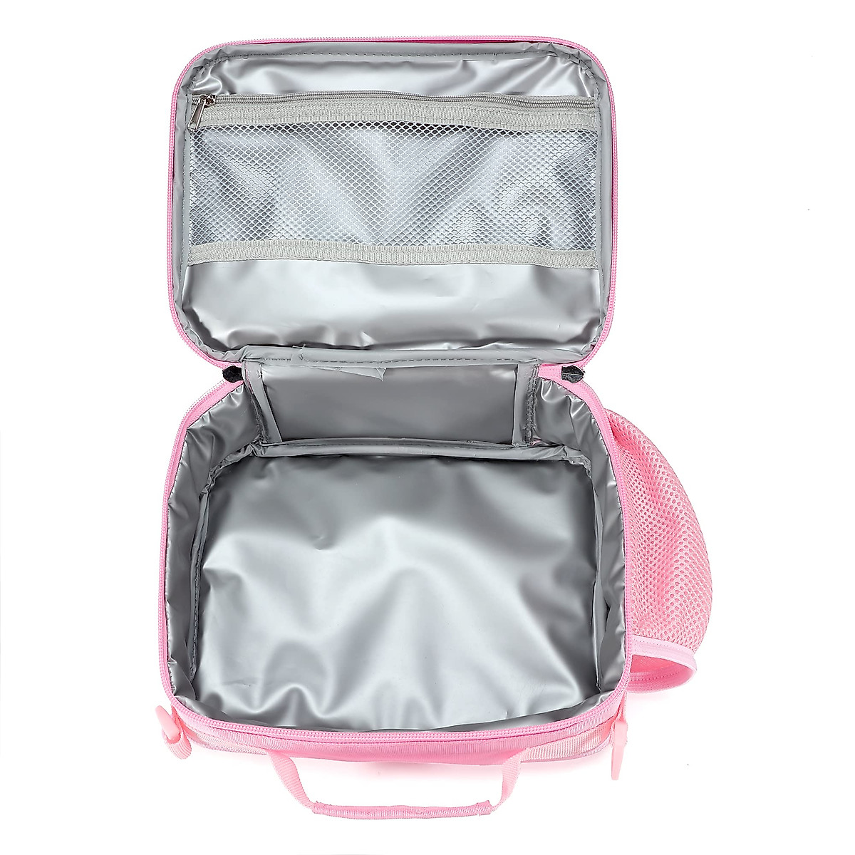 AO ALI VICTORY Reusable Lunch Box, Insulated Lunch Bags for Womens Kids Girls Small Lunchbag Thermal Cooler Bag Leakproof Lunch Tote Handbag for Work School Travel Beach Camping (B-PINK)