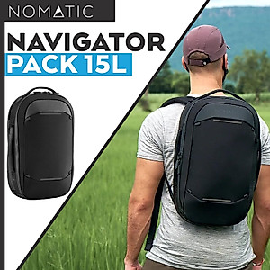 NOMATIC Navigator Premium Backpack 15L w/ 6L Built-In Expansion- Anti-Theft, Water Resistant & Cord Passthrough- Carry On Travel Laptop Backpack