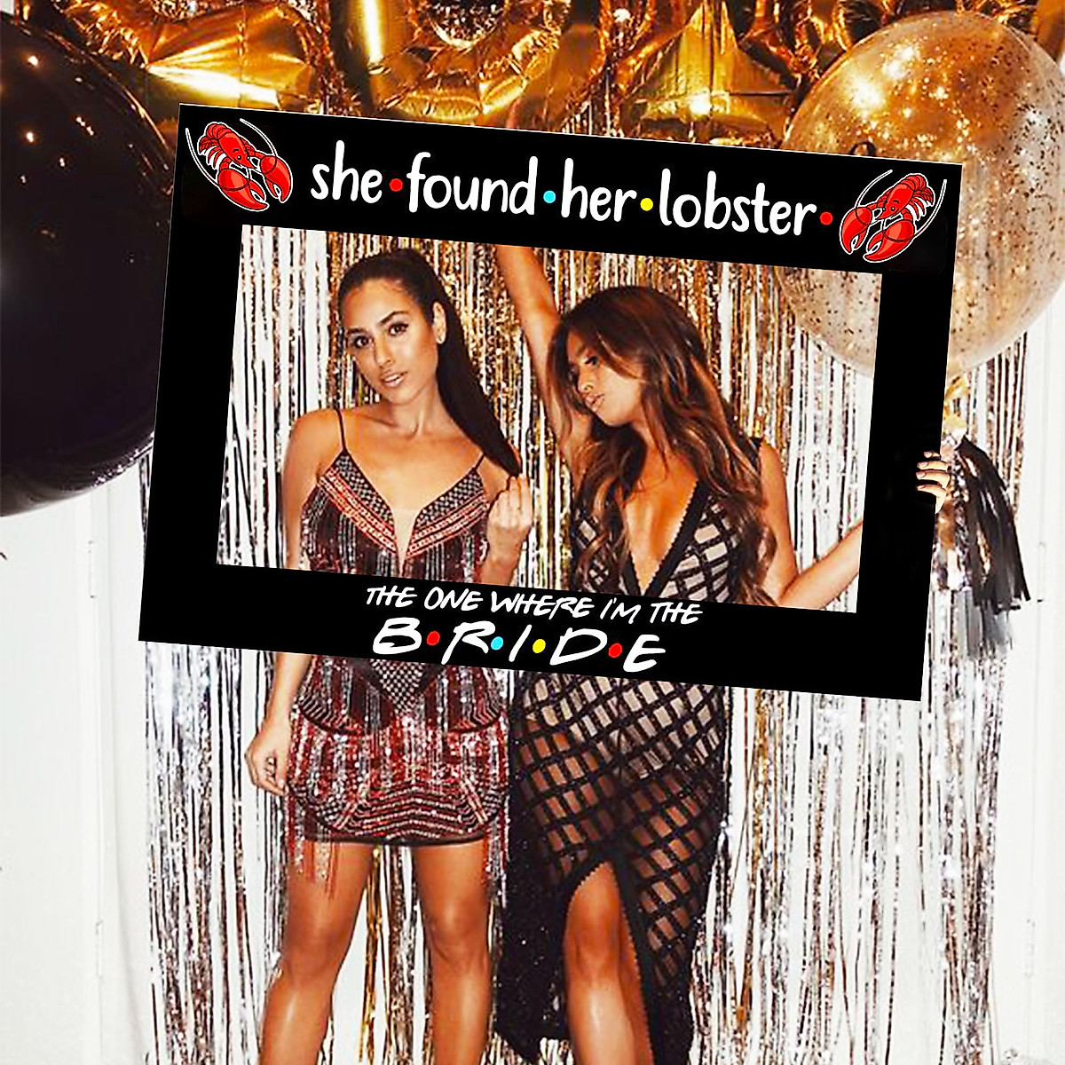 Bridal Shower Bachelorette Photo Booth Props Decorations Friend Themed Photo Booth Props SHE Found HER Lobster Bachelorette Party Supplies Bridal Shower