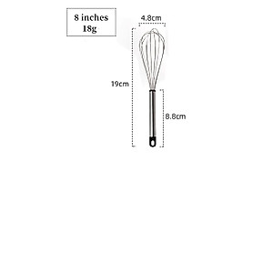 Stainless Steel Whisks(8,10 and 12 inches) Egg Beater Whisk for Baking and Cooking - Compact, Durable, and Versatile Kitchen Utensil for Mixing, Blending, and Whisking Ingredients