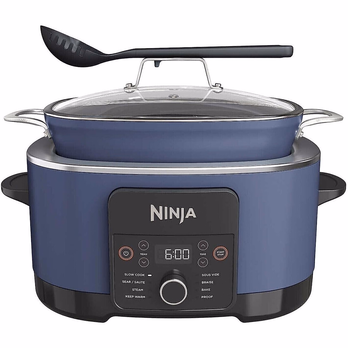 Ninja Foodi PossibleCooker PRO 8.5 Quart Multi-Cooker, with 8-in-1 Slow Cooker, Dutch Oven, Steamer & More, Glass Lid & Integrated Spoon, Nonstick, Oven Safe Pot to 500°F, Navy (Blue)