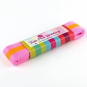 Renaissance Ribbons Tula Pink Webbing TK-90-38MM-02 Pink/Orange 1.5" Width by 2 Yards prepackaged