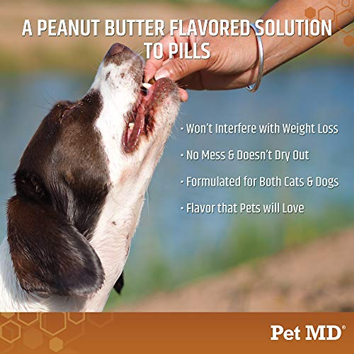 Pet MD Wrap A Pill Peanut Butter Flavored Pill Paste for Dogs - Make a Pocket to Hide Pills and Medication for Pets - 59 Servings