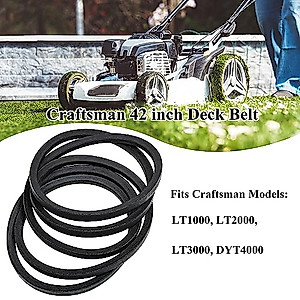Kimsion 144959 532144959 Deck Belt (1/2'' x 95 1/2'') for Craftsman LT1000, LT2000, LT3000, DYT4000 & Husqvarna, Poulan, AYP 42 inch Deck Riding Lawn Mowers 160855, 130801, 138255