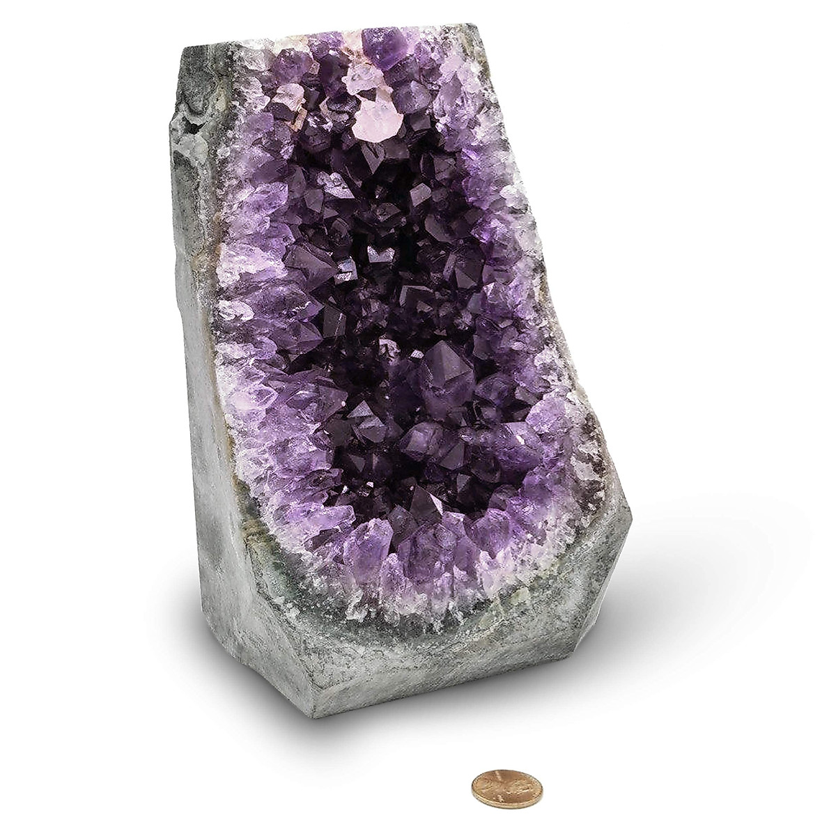 EMPORION Natural Amethyst (3 lb to 4 lb) - 4.5" to 7.5" Height - Crystal Clusters Stone from Uruguay Raw Geode Quartz - Deep Purple Color