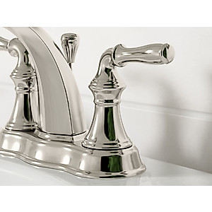 KOHLER 393-N4-CP Devonshire Centerset 4 inch Bathroom Faucet with Pop-Up Drain Assembly, 2-Handle Bathroom Sink Faucet, 1.2 gpm, Polished Chrome