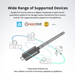 Smilewolf Zigbee 3.0 USB Dongle Plus Gateway，Wireless Zigbee 3.0 USB Adapter,Universal Zigbee Gateway Adapter with Antenna,for Home Assistant,Open HAB,etc (ZBDongle-E)