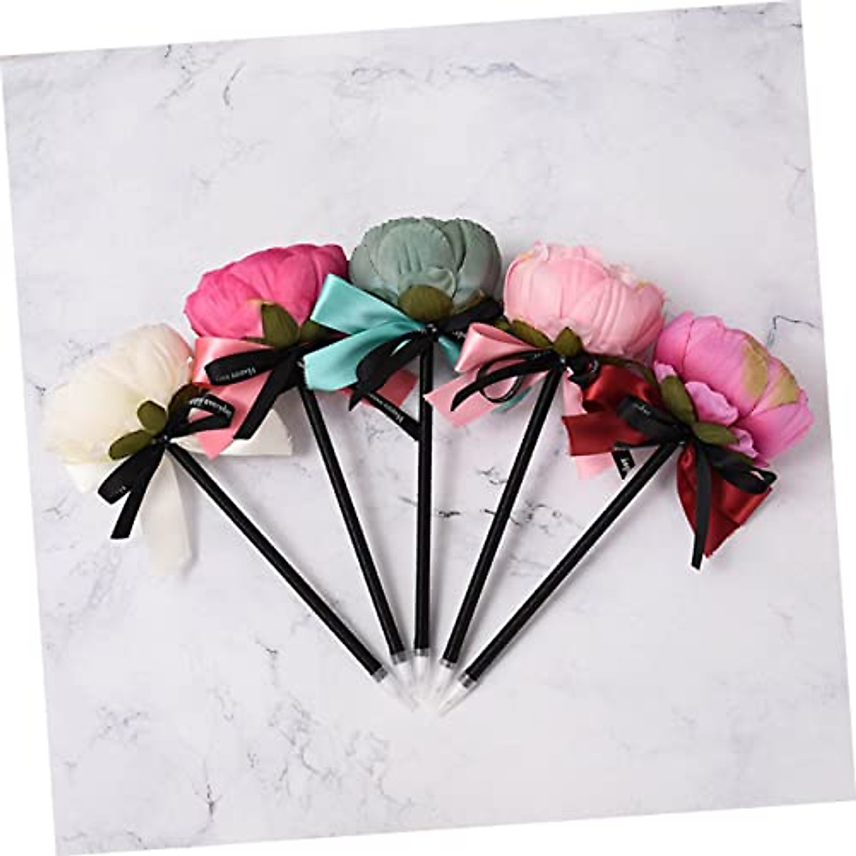 STOBOK 5 Pcs Flower Signature Pen Funny Ballpoint Pens Flower Pen Stylus Pen Stationery Pen Creative Pen Writing Pen Fountain Pen Colour Pencil Korean Version Office Accessories