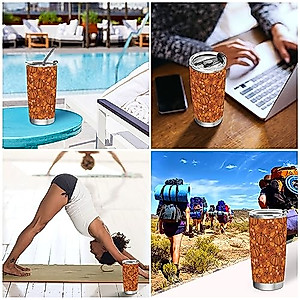 Jihqo Pumpkin Thanksgiving Harvest Tumbler with Lid and Straw, Insulated Stainless Steel Tumbler Cup, Double Walled Travel Coffee Mug Thermal Vacuum Cups for Hot & Cold Drinks 20oz