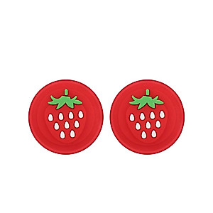 Thumb Stick Grip Cap Joystick Cover for Nintendo Switch Switch Lite Controller Thumbstick Case Colorful Strawberry 2PCS Red