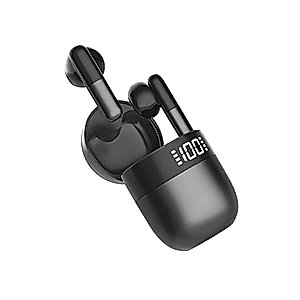 Acuvar in-Ear Wireless Bluetooth 5.2 Headphones, Earbuds with Microphone Compact Rechargeable USB C Smart LED Case for Smartphones Android iOS (Grey)