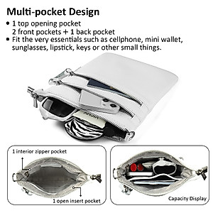 befen Genuine Leather White Crossbody Purses for Women, Small Cross Body Bag Purses with Zipper Pockets (White) - Fit iPhone 14 Pro Max