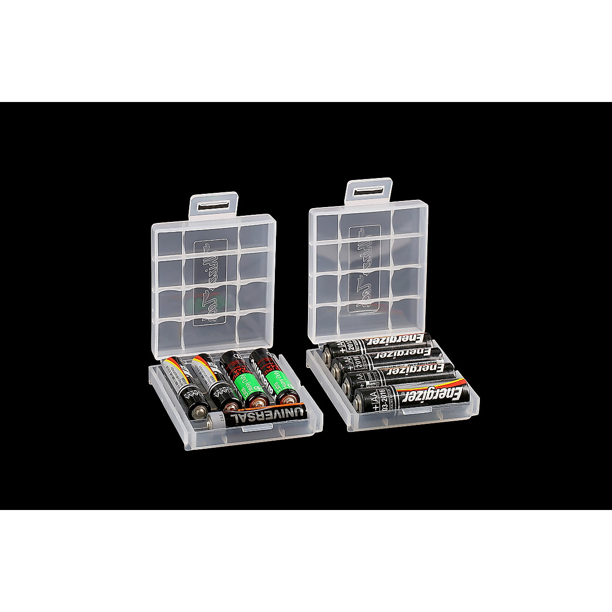 Whizzotech AA/AAA Cell Battery Storage Case/Holder with Charge Reminder Markings Clear Color (6 Pack)