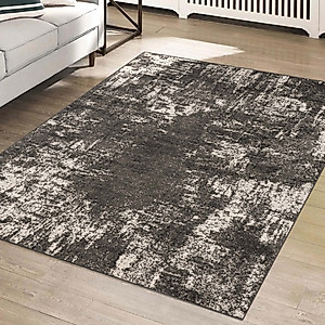 LUXE WEAVERS Lagos Collection Dark Grey 2x3 Abstract Area Rug