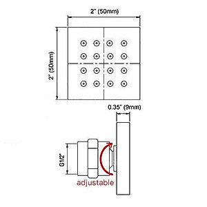 Solid Brass Body Spray Shower Jet Adjustable Massage Spa Side Sprayer Wall Mounted Shower Set, Square Brushed Nickel Finish