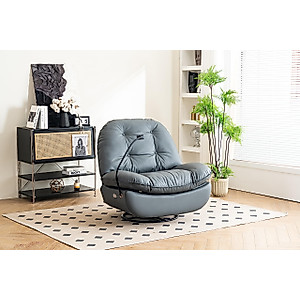 Tiokop Power Lift Recliner Swivel Oversized High-Density Sponge Sofa Glider Rocker Comfy Rocking Chair with USB Charger,Bluetooth Music Player,Cellphone Holder and Footrest for Home Office(Grey)