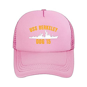 Uss-Berkeley-Ddg-15 Unisex Adjustable Baseball Cap Sun Hat Casquette Dad Hat Pink