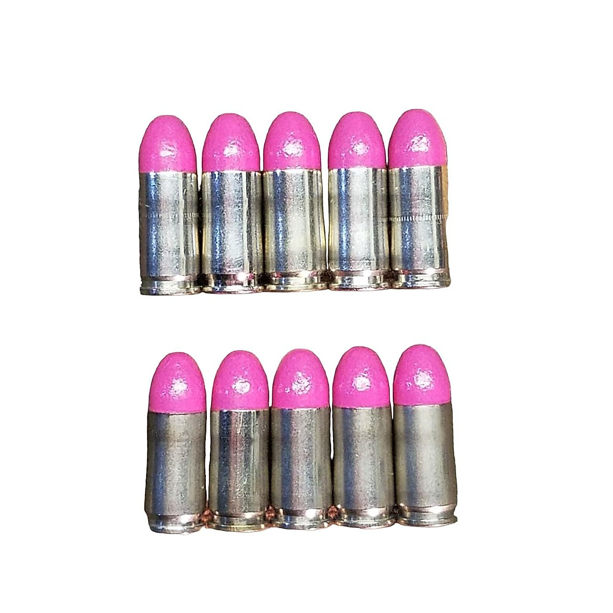 All American Training Rounds 9mm 124gr Dummy Training Snap Caps (Nickel and Pink - Set of 10)