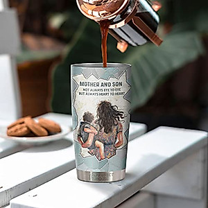 Pawfect House 20oz Stainless Steel Tumbler Gift For Him From Mom - Skinny Tumblers - I'm Always Right Next To You - Best Son Ever Gifts - Mens Gifts Unique Ideas Christmas Birthday Graduation Gifts